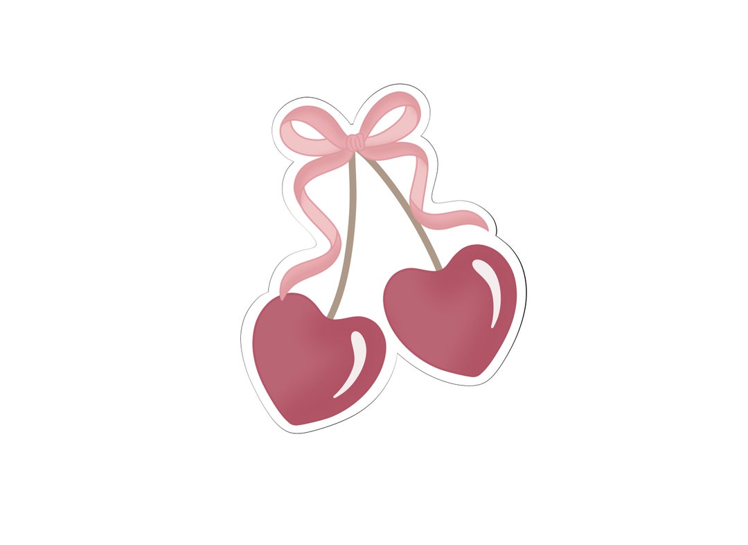 Heart Cherries With Bow Cookie Cutter - Etsy