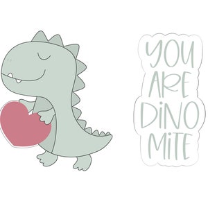 You Are Dino Mite Valentine's Set Cookie Cutter - Etsy