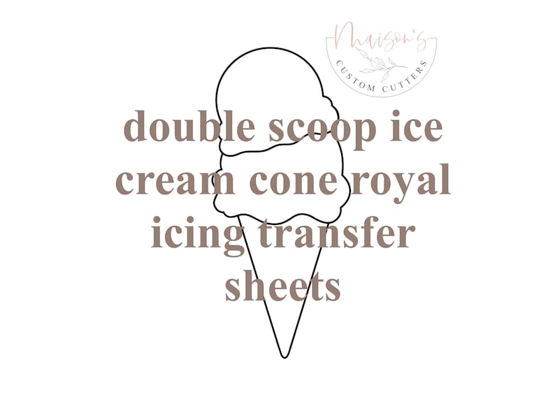 Double Scoop Ice Cream Cone Royal Icing Transfer Sheets - Etsy