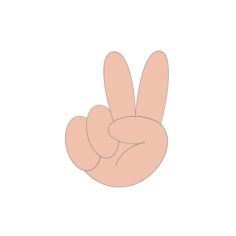 Hand Peace Sign - Etsy
