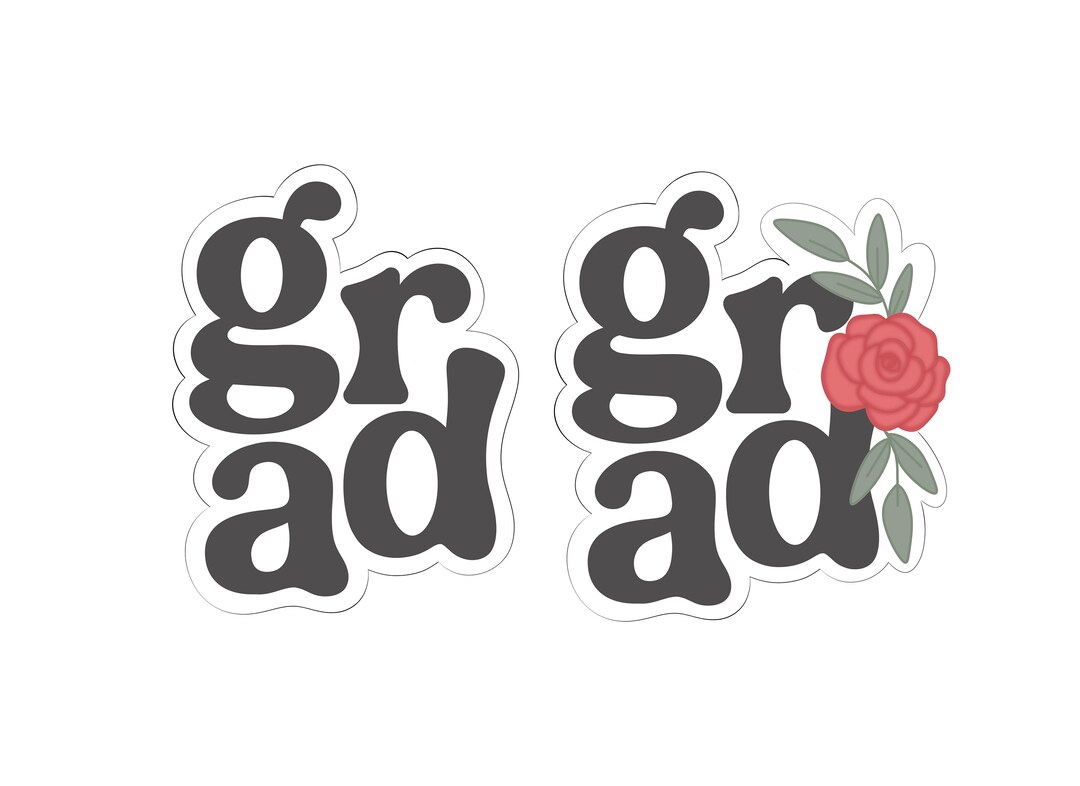 Grad Font With or Without Florals Cookie Cutters - Etsy
