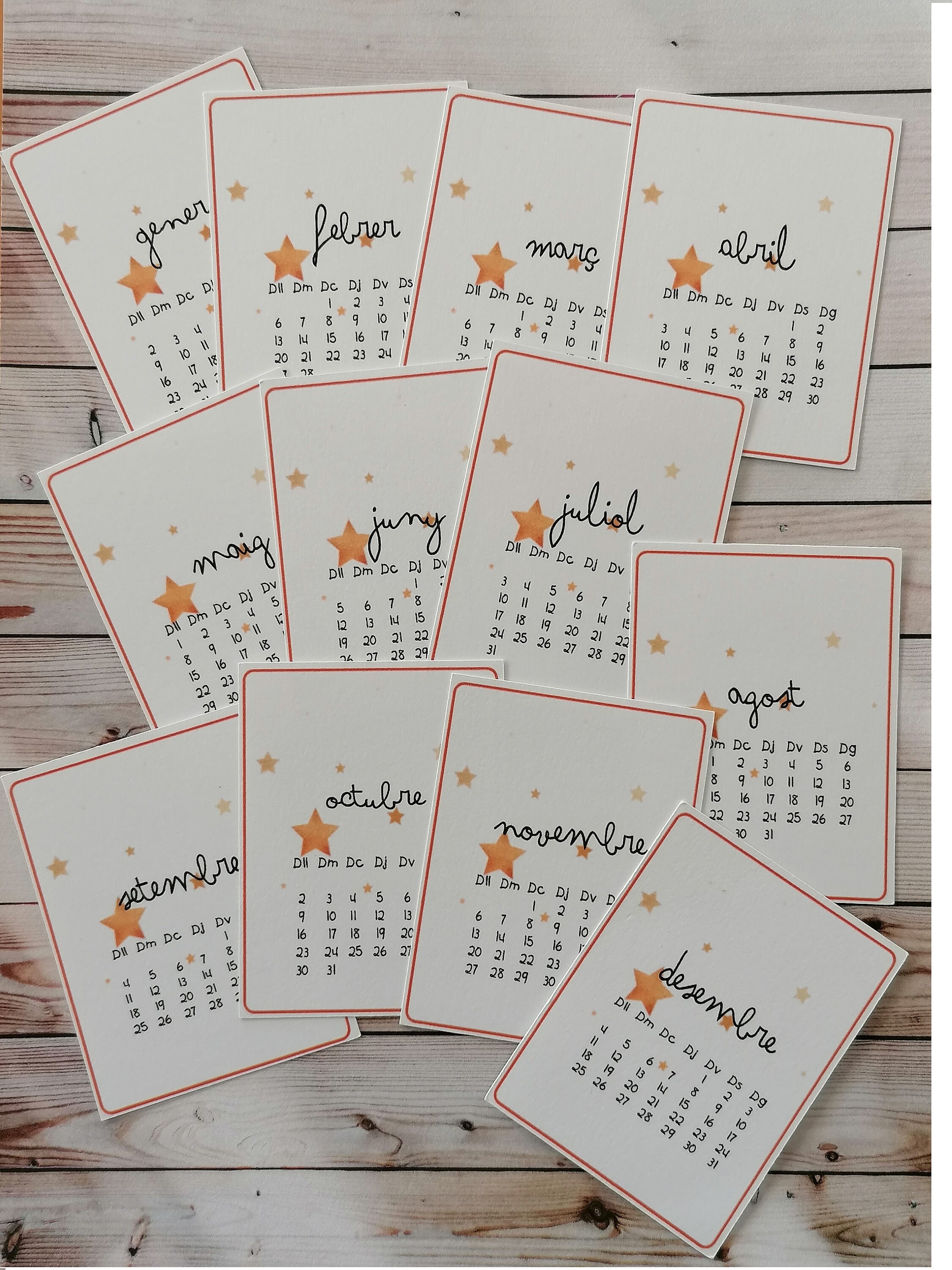 Calendar 2023 Mini Calendars Months 2023 Small Calendars - Etsy