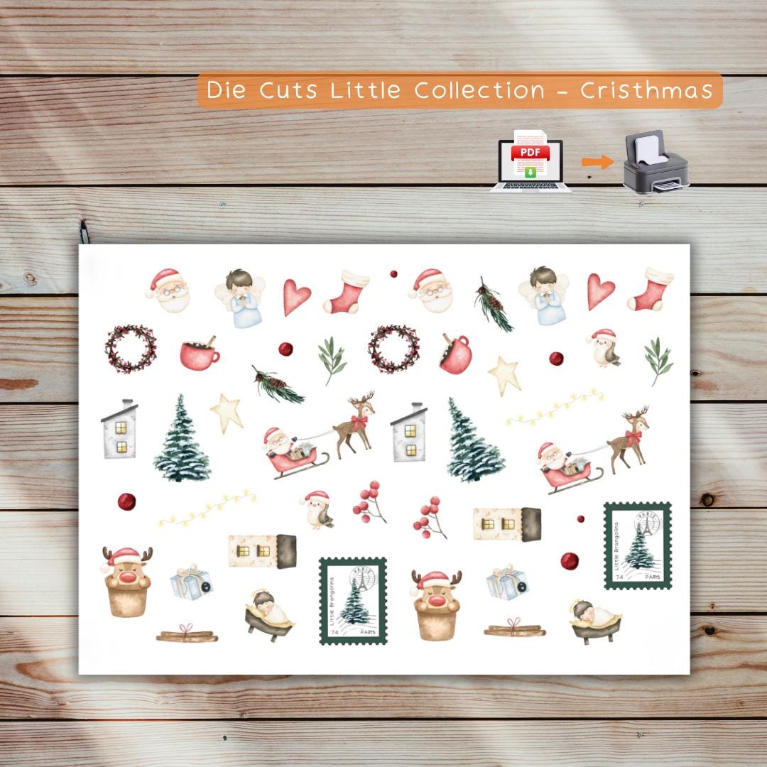 Printable Die Cuts Little Collection – Christmas, A4 Digital Download ...