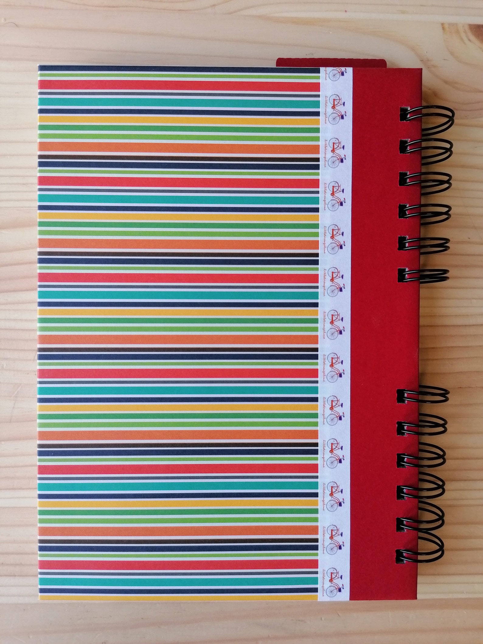 A5 Handmade Notebook Red Notebook Stripes Handmade | Etsy