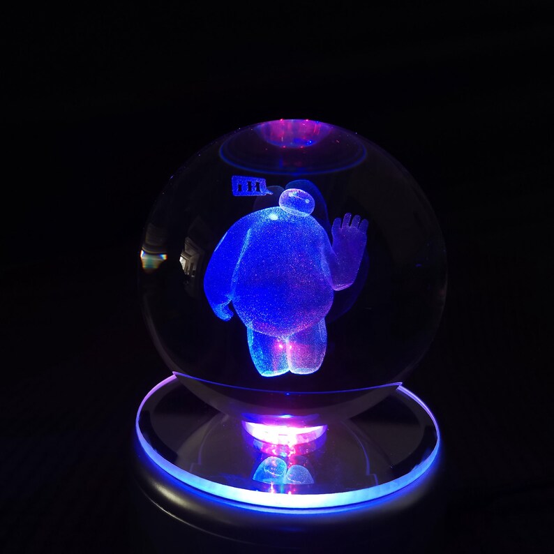 3D Crystal Ball, Anime Character Crystal Ball With LED Colorful ...