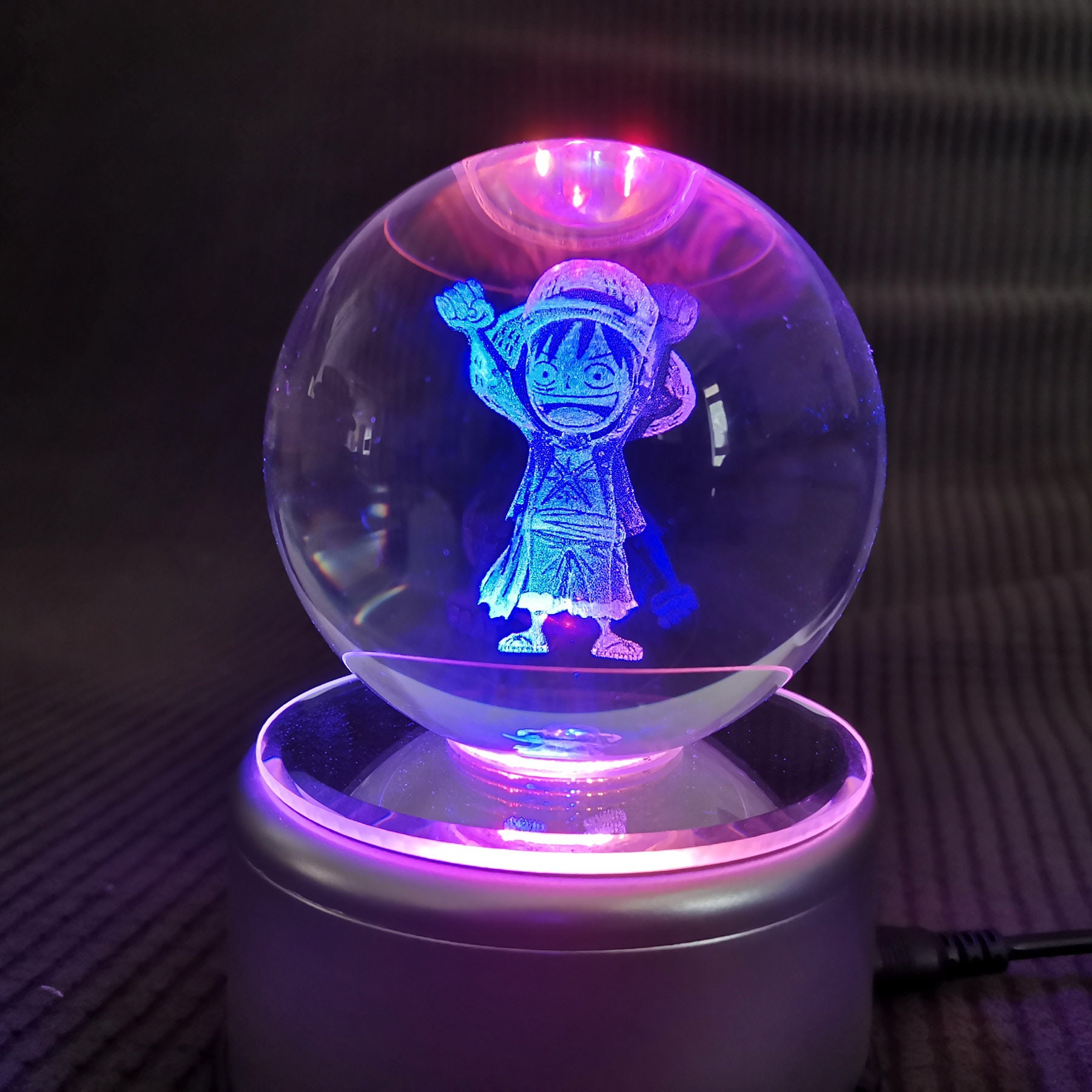 3D Crystal Ball, Anime Character Crystal Ball With LED Colorful ...