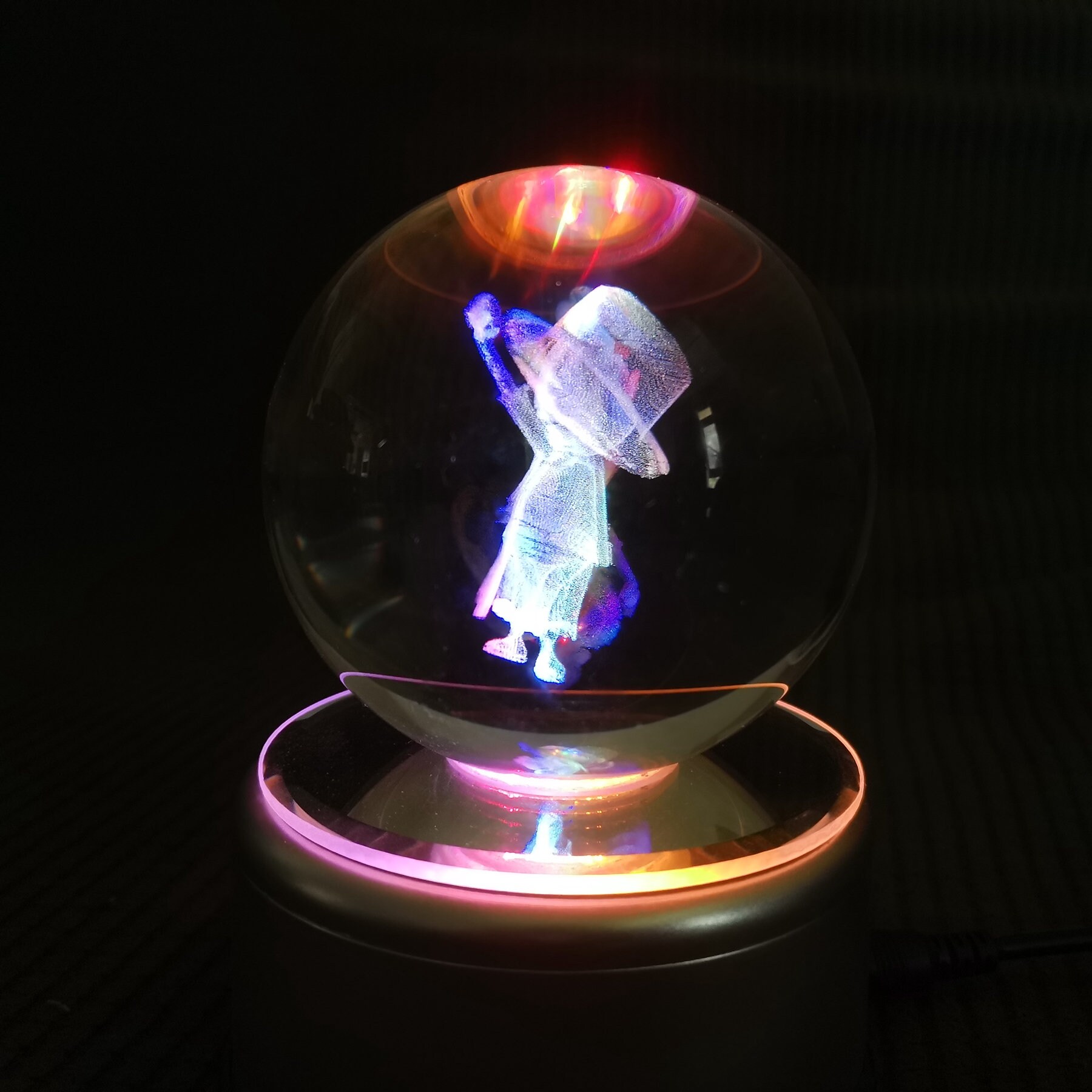 3D Crystal Ball, Anime Character Crystal Ball With LED Colorful ...