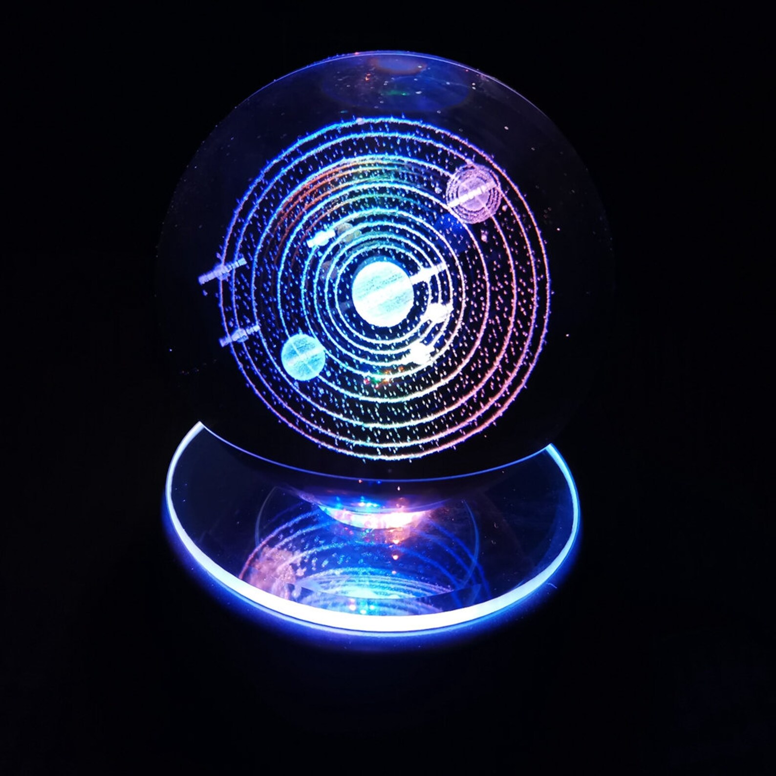3D Crystal Ball With Sports Solar System Model and Rotating LED Lamp ... 3D Crystal Ball With Sports Solar System Model and Rotating LED Lamp ...