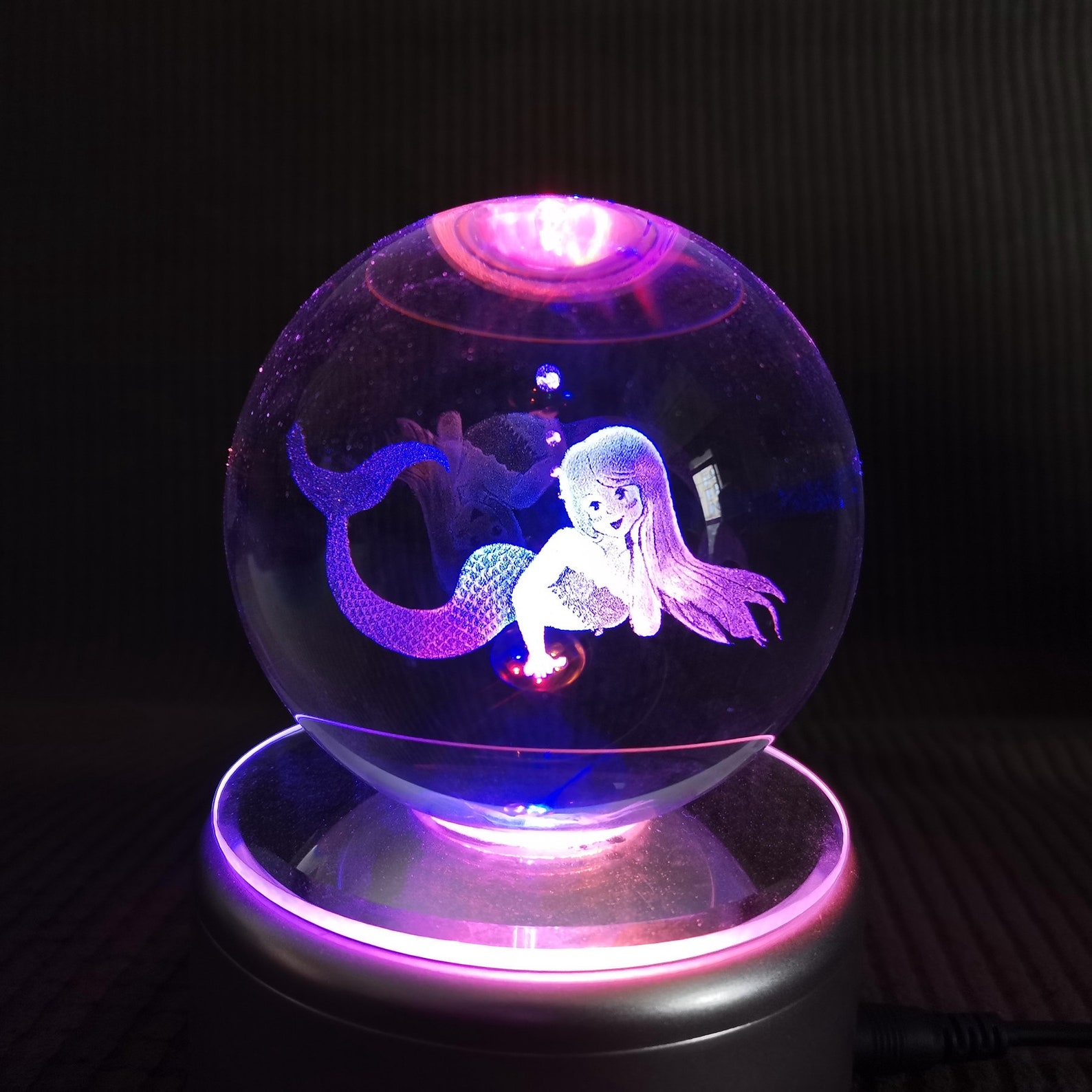 3D Crystal Ball, Mermaid Crystal Ball 3.15in - Etsy