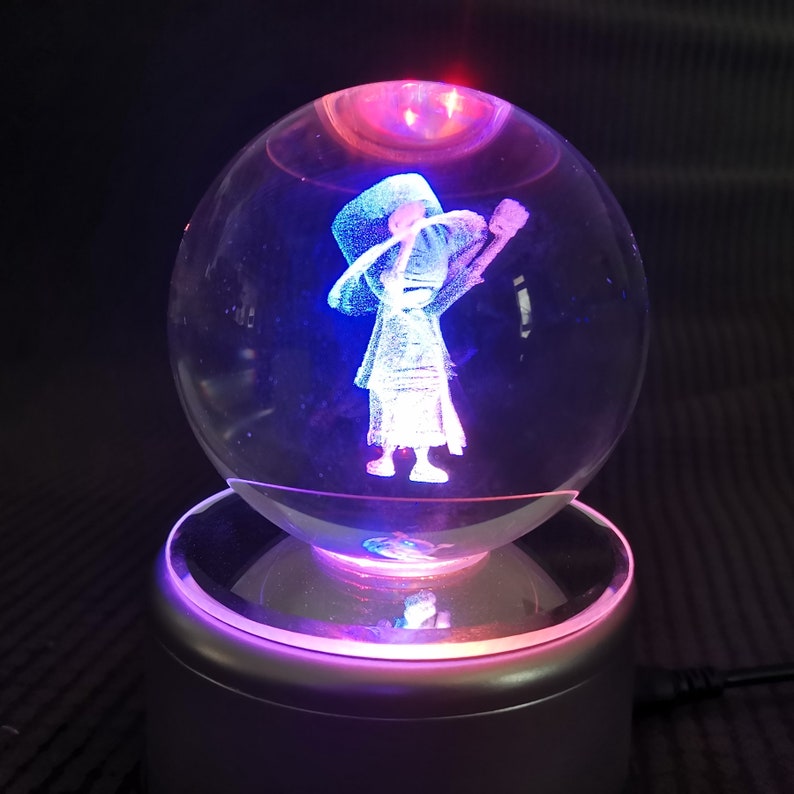 3D Crystal Ball, Anime Character Crystal Ball With LED Colorful ...