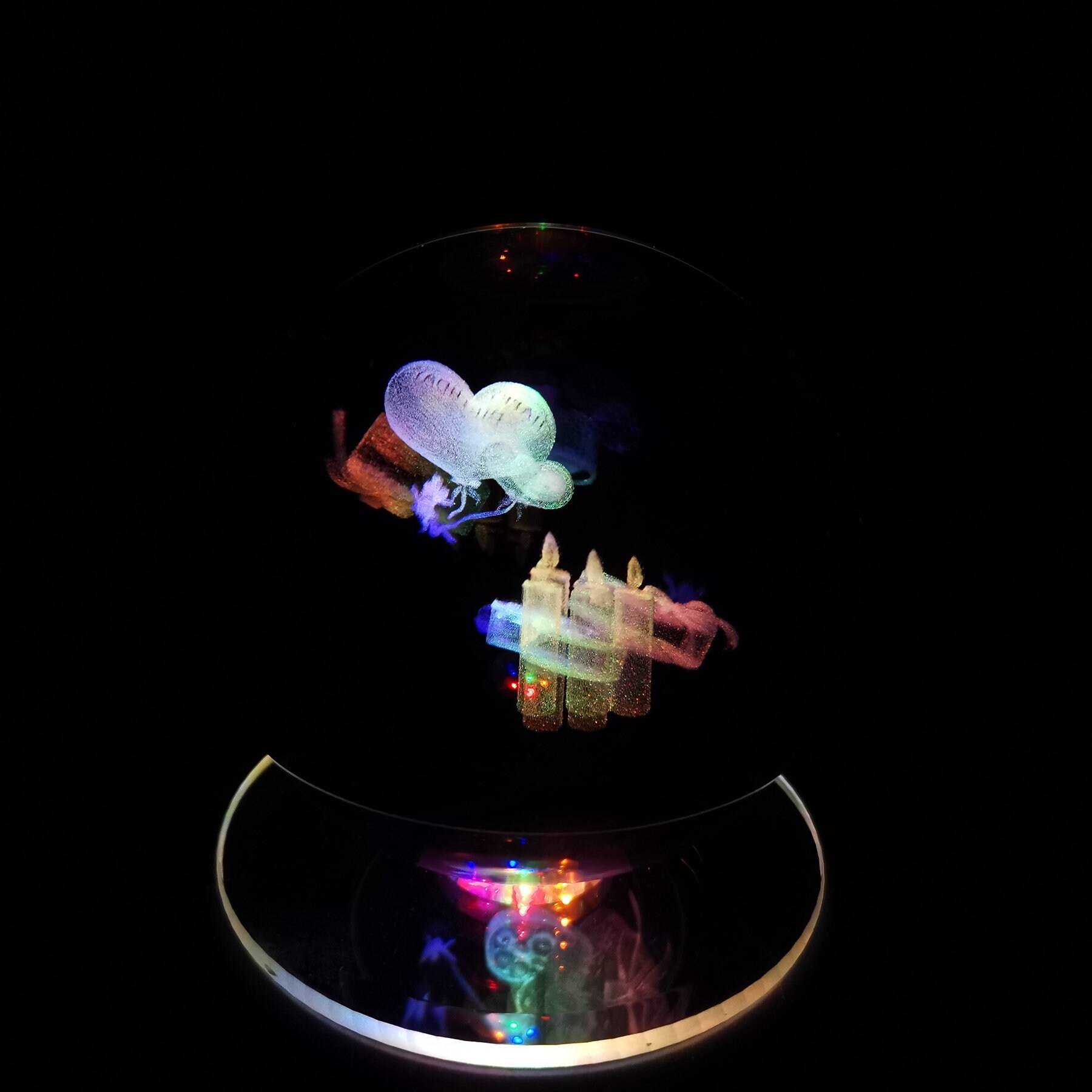 Crystal Ball,birthday Cake Crystal Ball ,rotating Color Lamp Base3.15 ...
