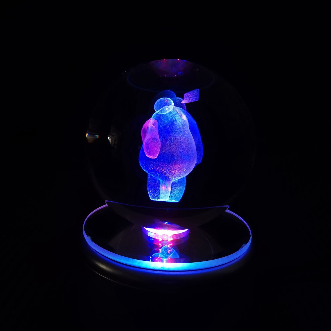 3D Crystal Ball, Anime Character Crystal Ball With LED Colorful ...