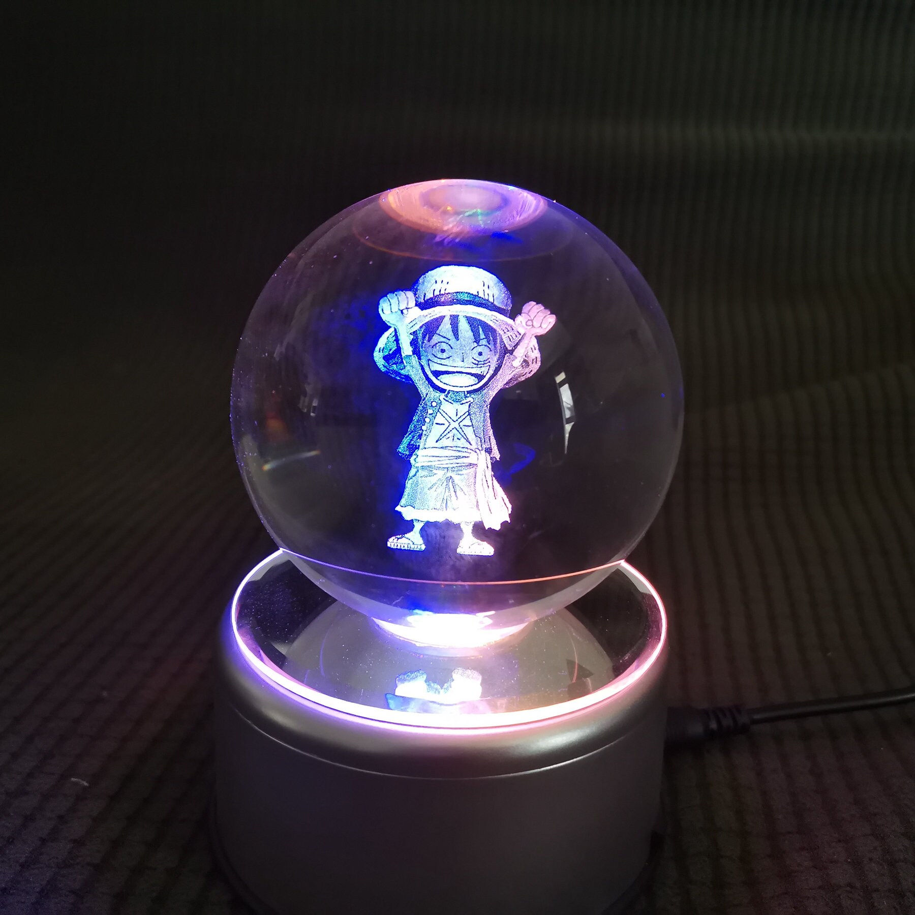 3D Crystal Ball, Anime Character Crystal Ball With LED Colorful ...