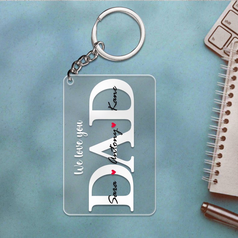 Dad Sign Photo With Kids Names Personalized Acrylic Night - Etsy