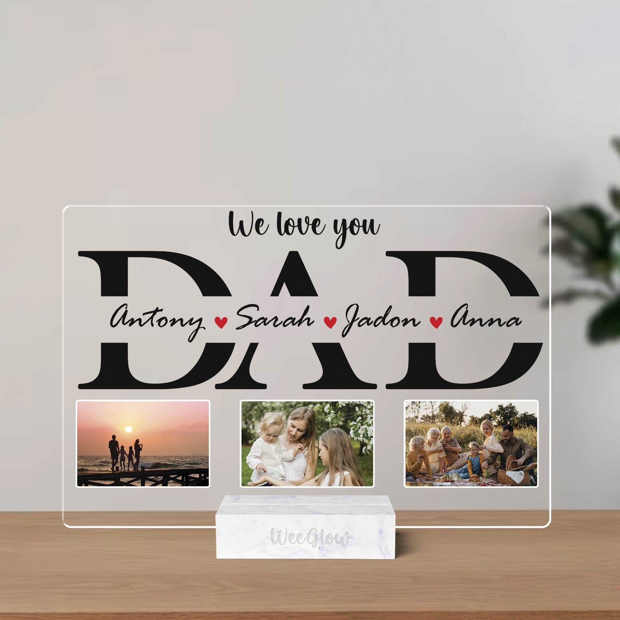 Personalized Gifts for Dad Dad Sign Photo With Kids Names Acrylic ...
