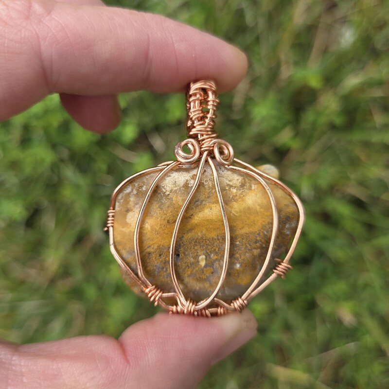 Wire Wrapped Pumpkin Pendant - Etsy