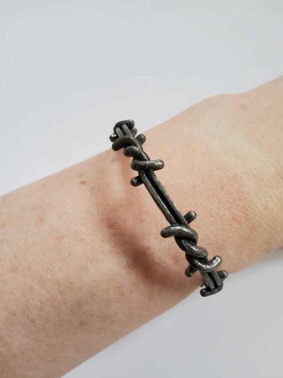 Grey Barbed Wire Cuff Bracelet Female/male - Etsy