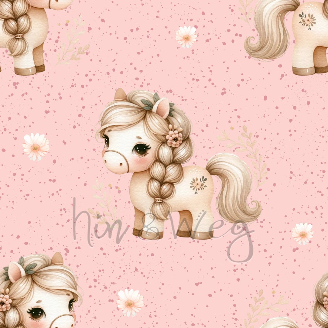 Horse Rose Digital Fabric Design Fabric Print Seamless Pattern Animals ...