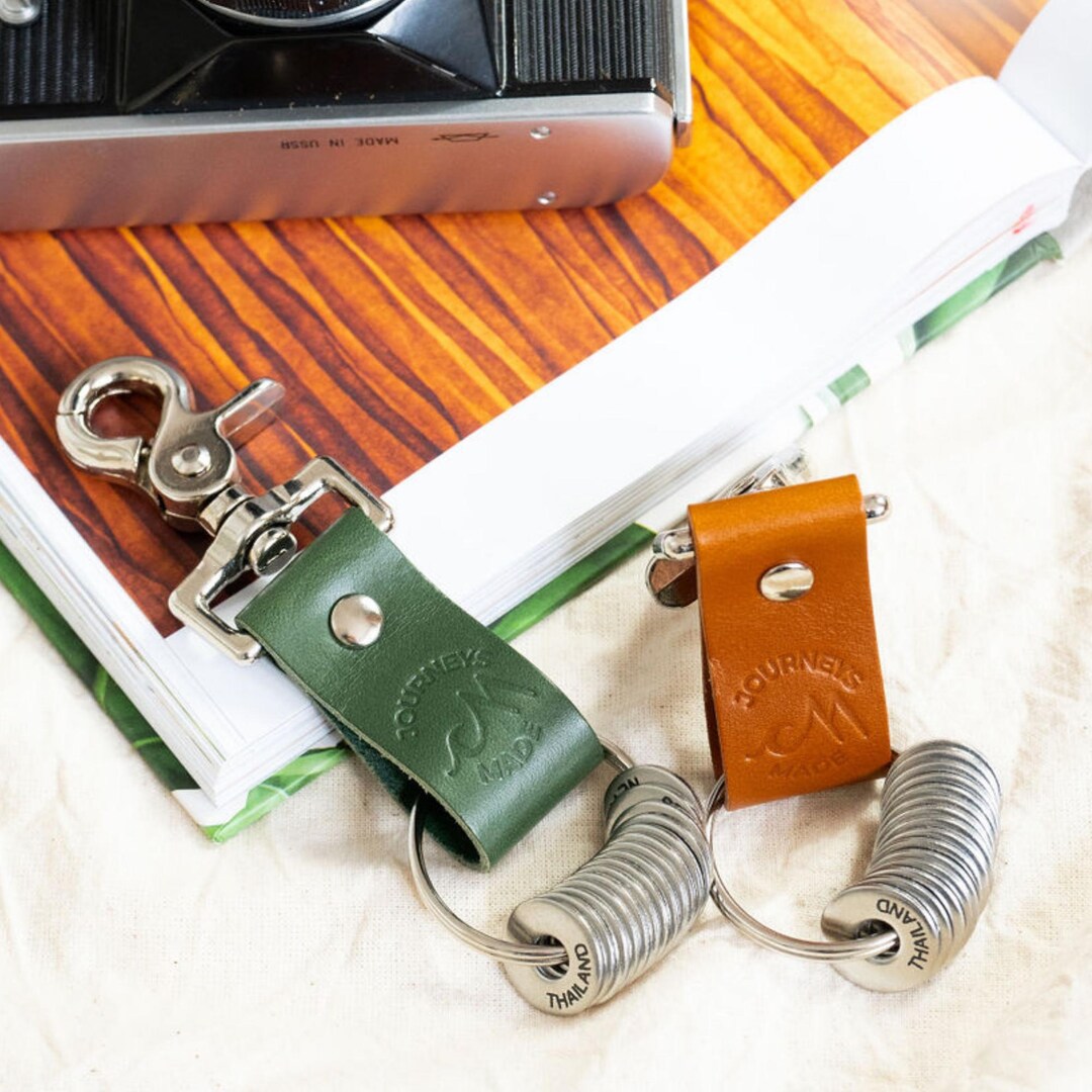 Leather Travel Keyring With Travel Tokens – Personalised Gift for ...