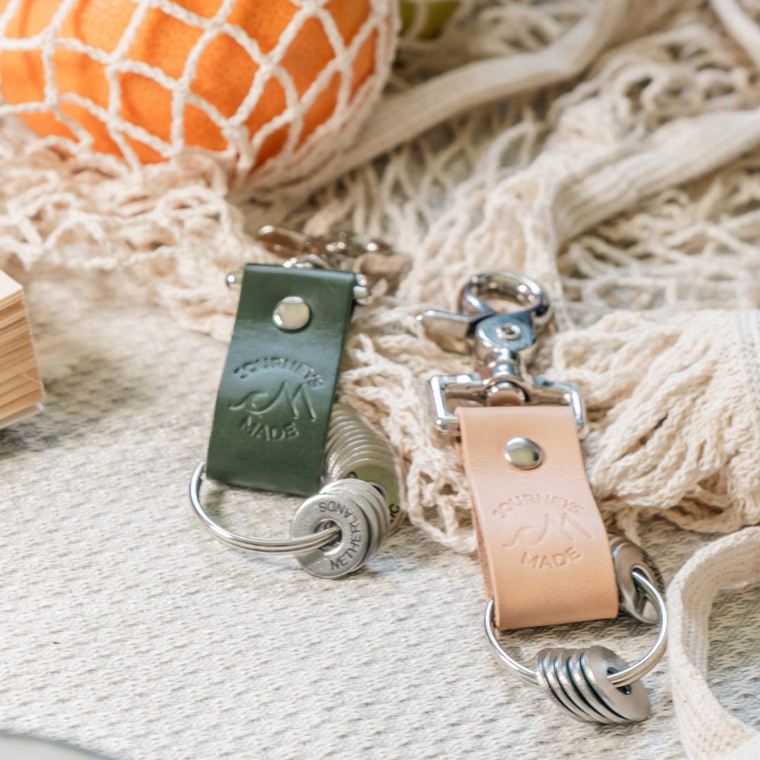 Personalised Travel Keychain – Leather Travel Keyring With Engraved ...