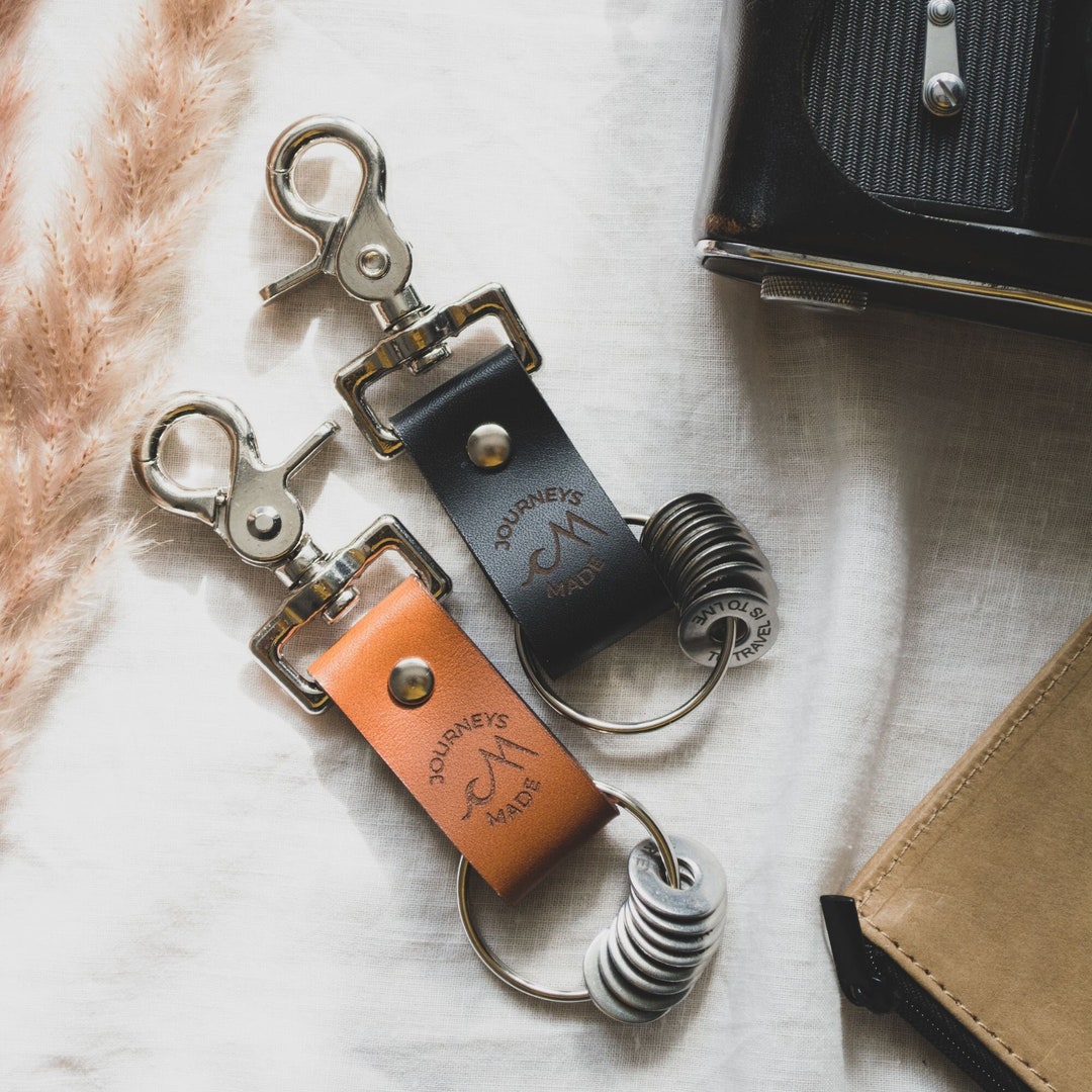Leather Travel Keychain Travel Keyring Personalised Travel - Etsy UK