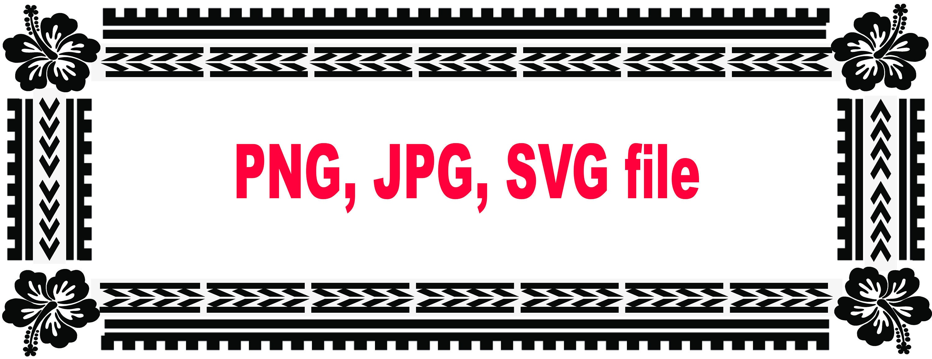 Polynesian Tribal Boarder Png File, Digital Border Download File, Use ...