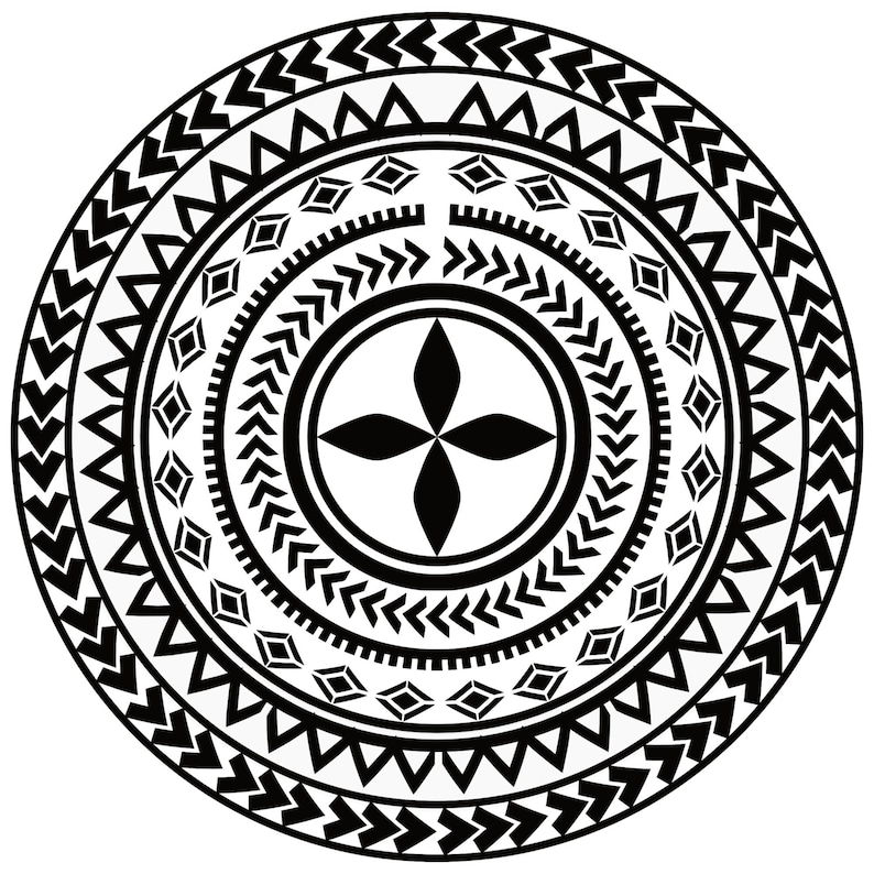 Samoan Tribal Circle Design | Pacific Pattern (PNG Download) - Etsy