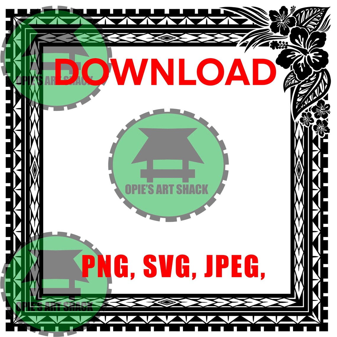 Tribal SVG, PNG, JPEG File. Border Pattern. Hawaii Frame. Picture Frame ...