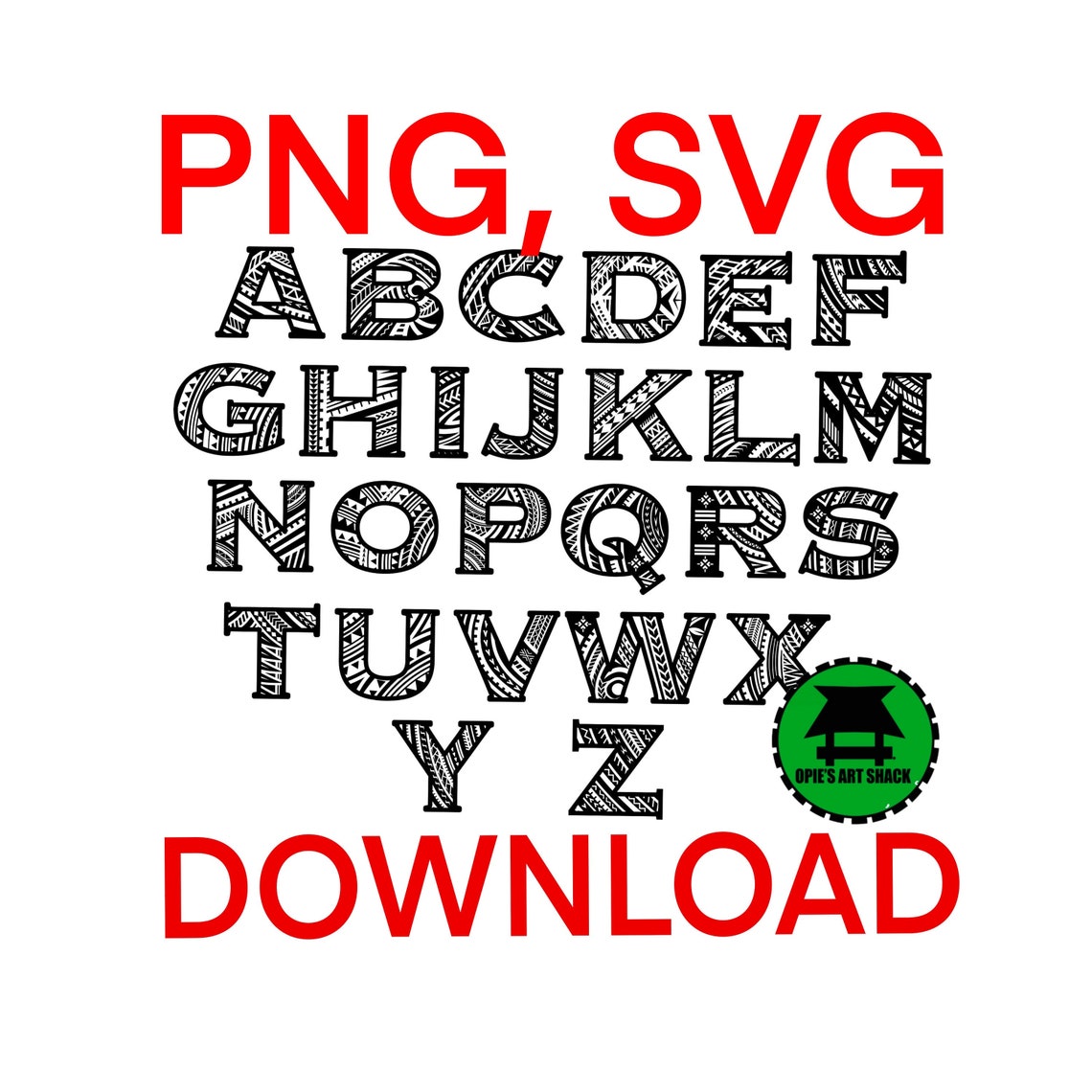SVG Tribal Font/ PNG Polynesian Tribal Text Font/ Png, SVG Samoan Font ...