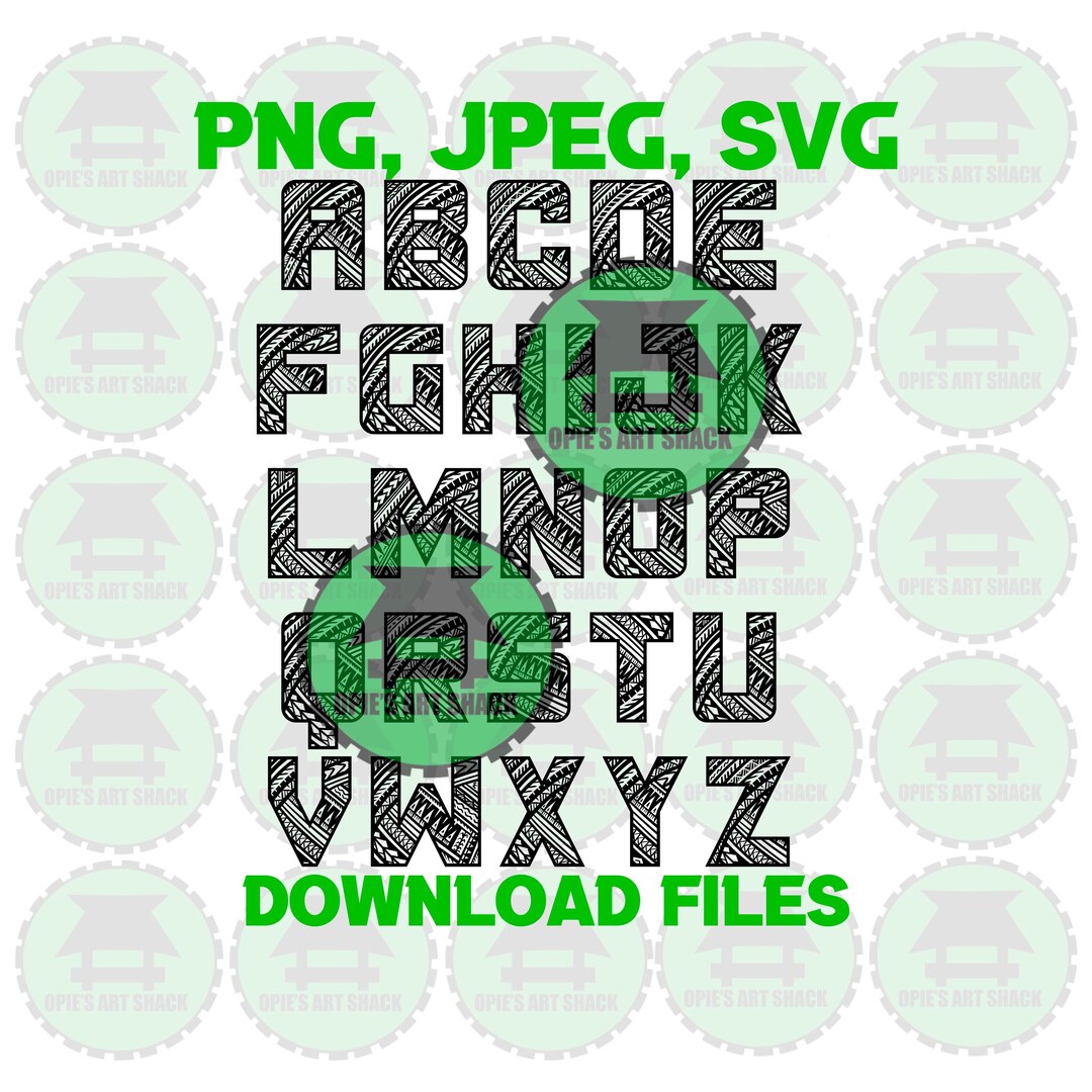 Polynesian Tribal Letters Alphabet Svg, Png, Pattern Font, Pacific Font ...