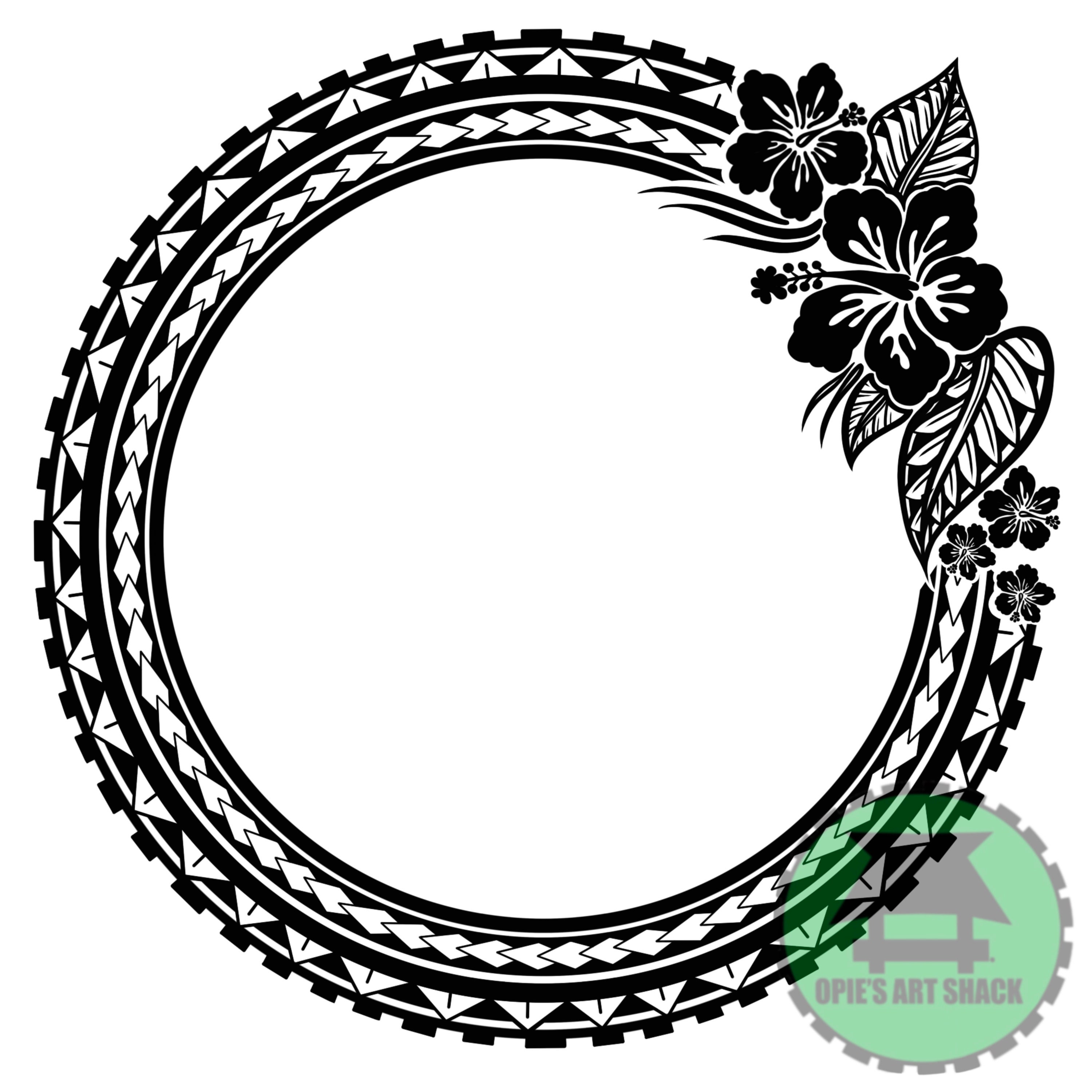 Circle Border SVG , Polynesian Tribal Pattern, Border SVG, Wood Sign ...