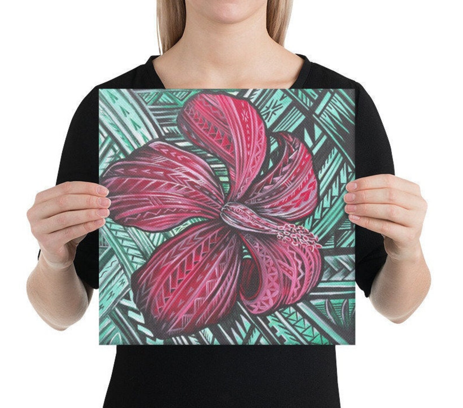 Samoan Painting Tribal Flower Samoan Art Island Gift | Etsy