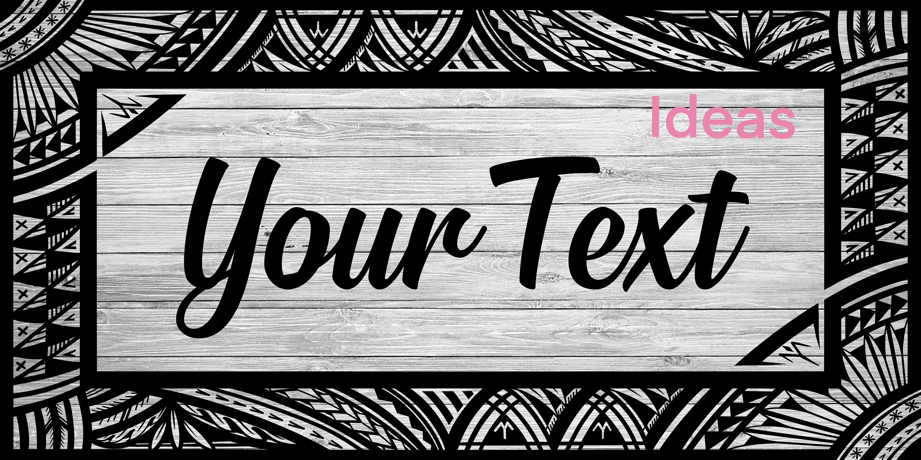 Polynesian Frame SVG, Rectangular Cut Files Silhouette, Tribal Pattern ...