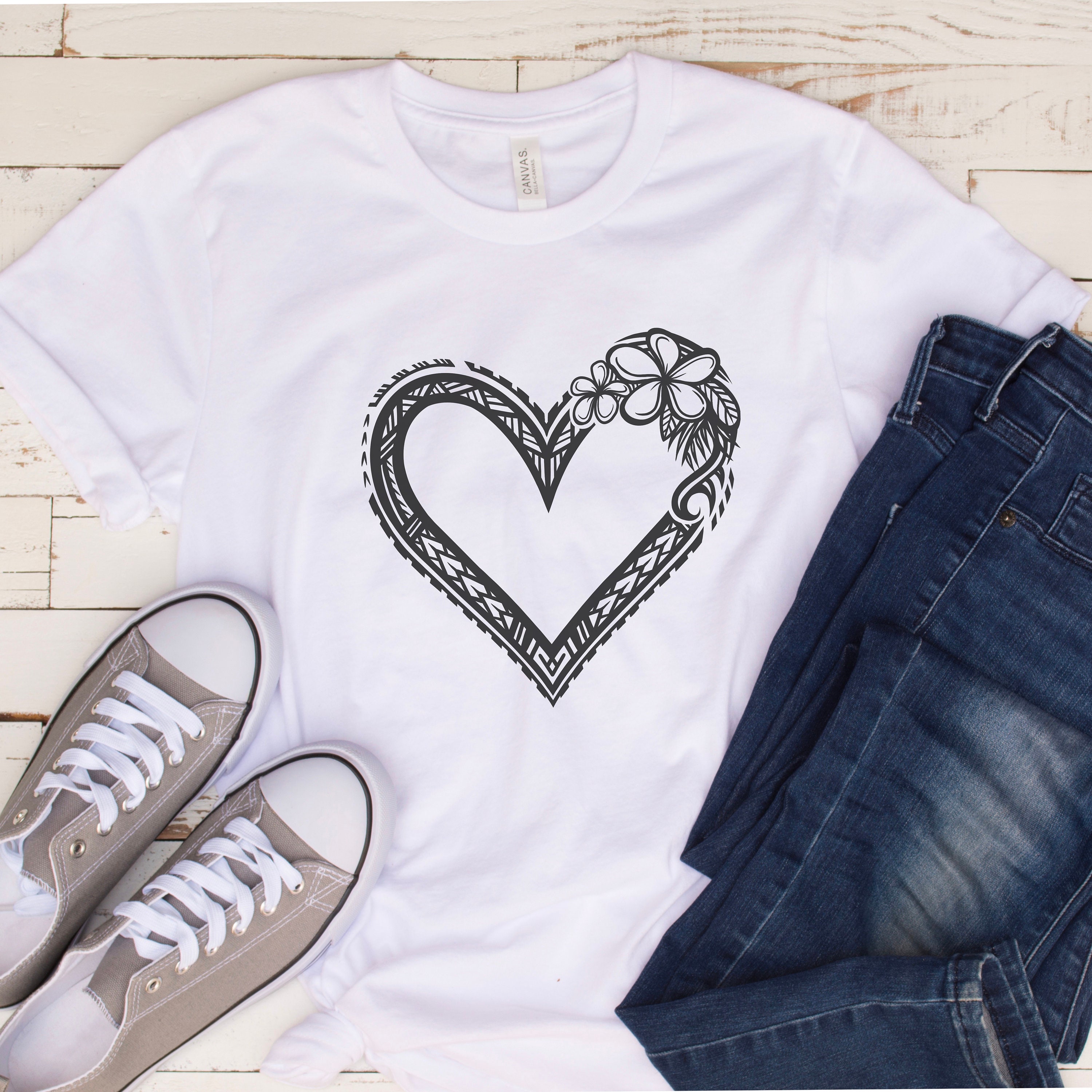 Tribal Heart SVG, PNG, Polynesian Picture Frame, Wall Hawaiian Art ...