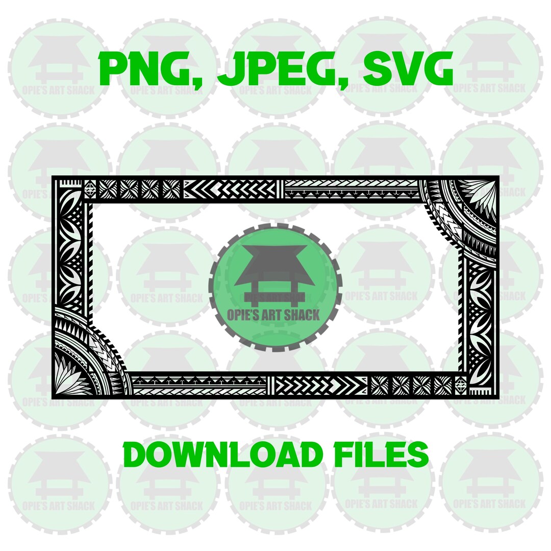 Polynesian Frame SVG, Rectangular Cut Files Silhouette, Tribal Pattern ...