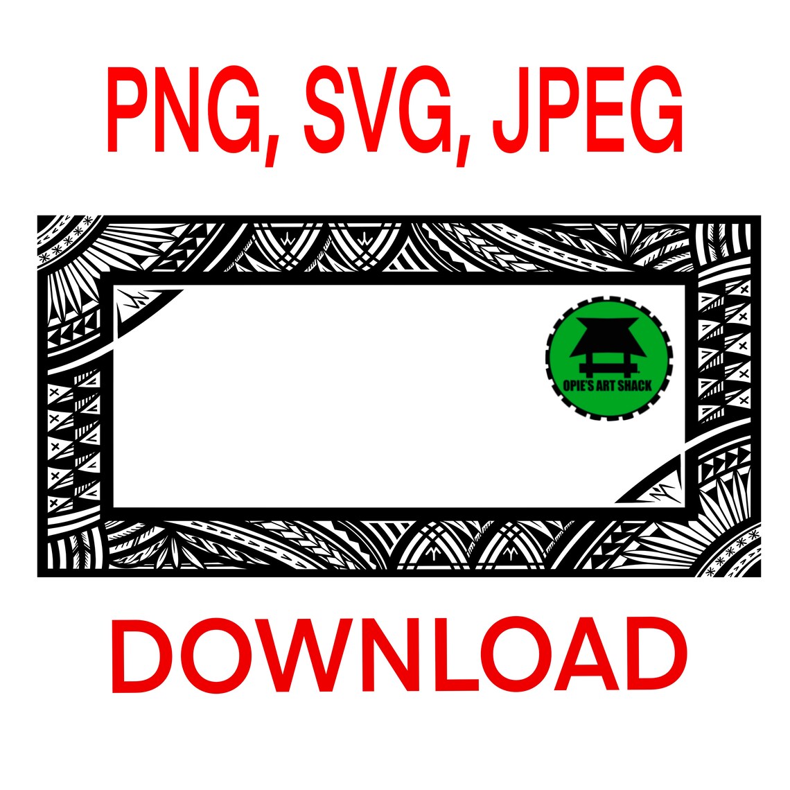 Polynesian Frame SVG, Rectangular Cut Files Silhouette, Tribal Pattern ...