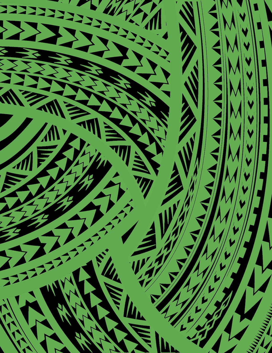 Samoan Tribal Circle Design | Pacific Pattern (PNG Download) - Etsy