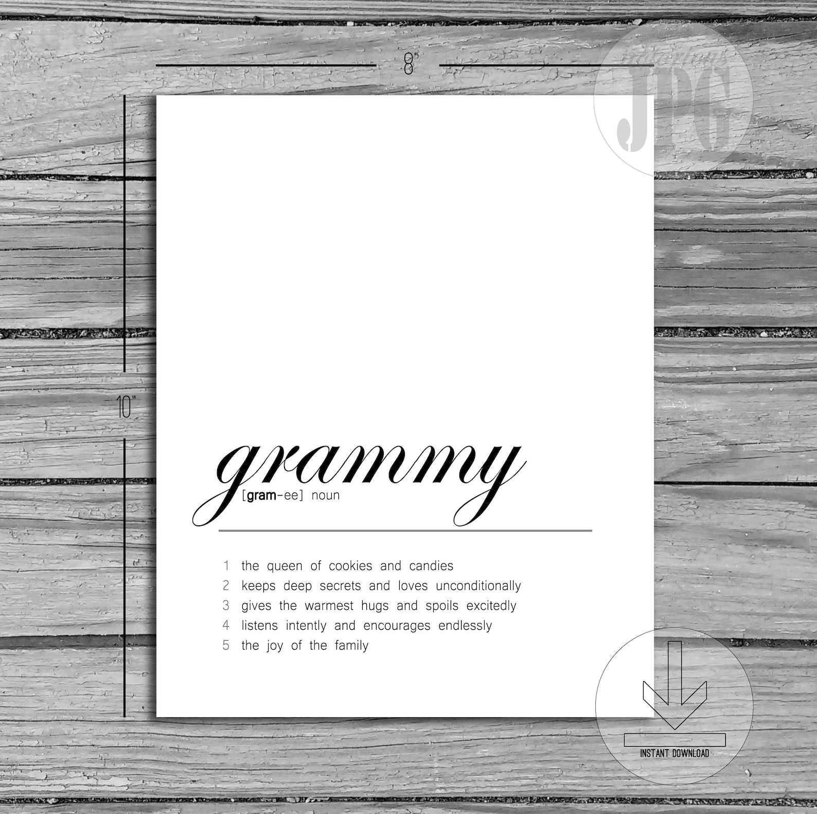 Grammy Definition, DIGITAL PRINT, Wall Art, Grandma, Instant Download ...