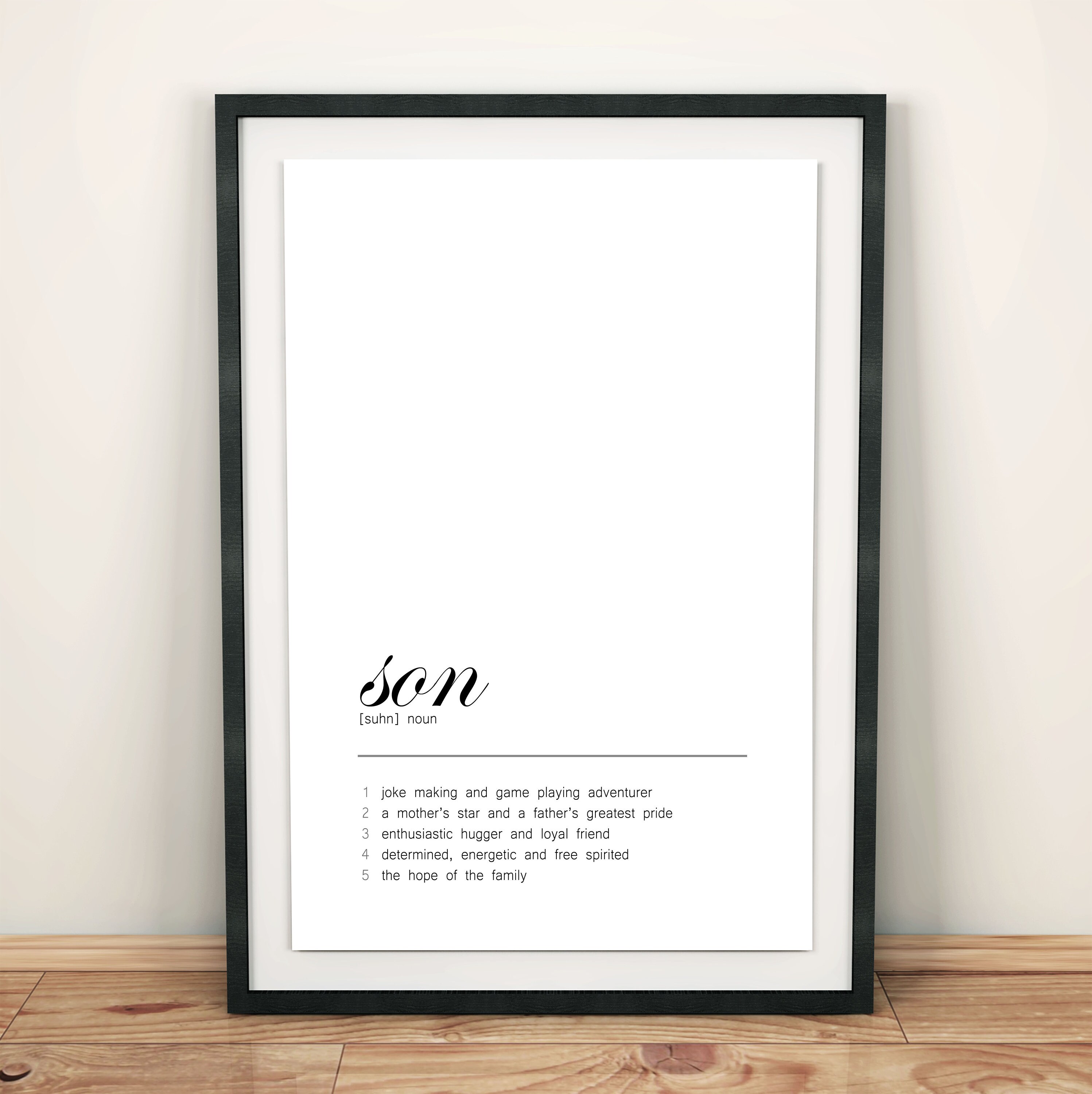 Sohn Definition DIGITAL Print Wandkunst Sofortiger | Etsy