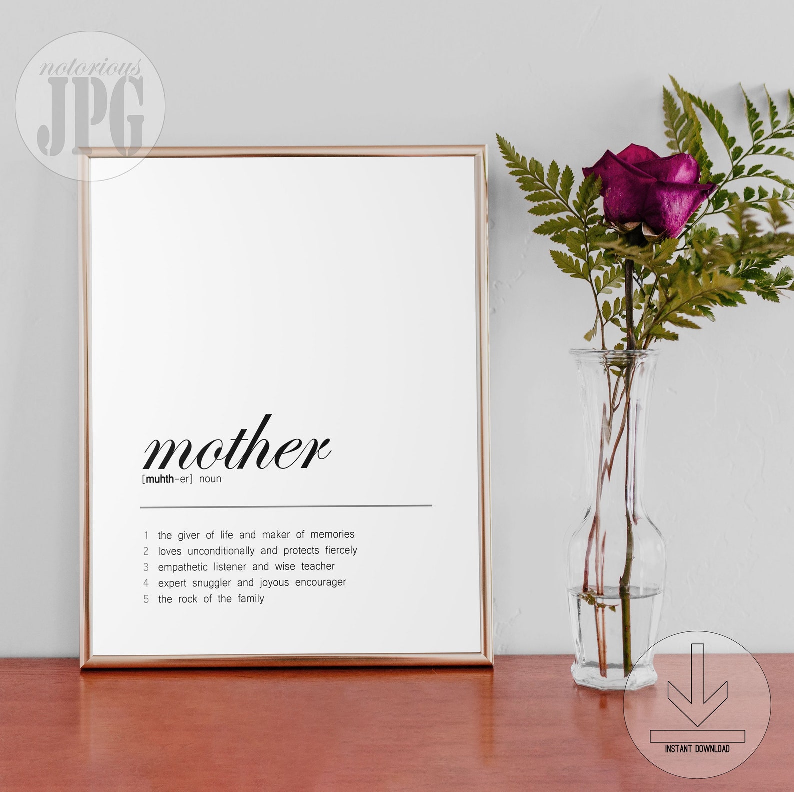 Mother Definition, DIGITAL PRINT, Wall Art, Mother's Day Gift, Instant ...