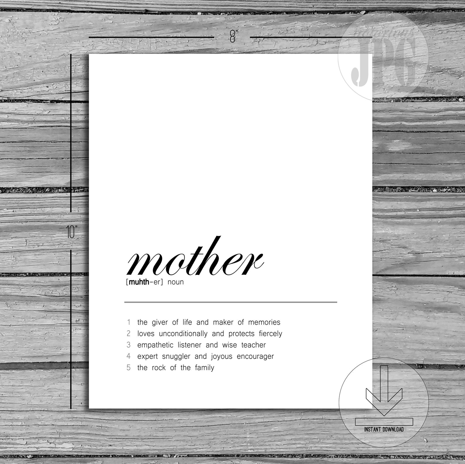 Mother Definition, DIGITAL PRINT, Wall Art, Mother's Day Gift, Instant ...