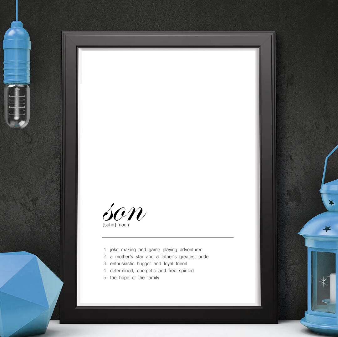 Sohn Definition, DIGITAL Print, Wandkunst, Sofortiger Download ...