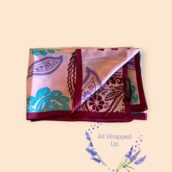 Vintage Simon Chang Silk Scarf 100cm Square - Gem