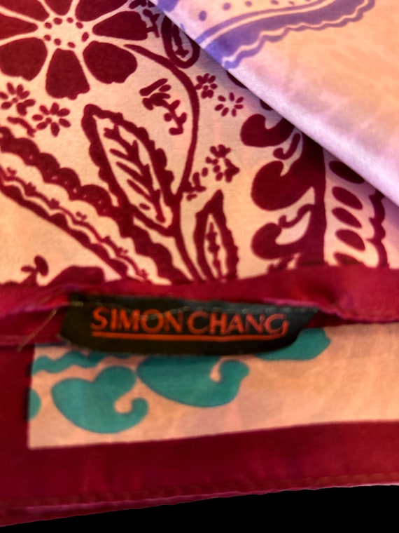 Vintage Simon Chang Silk Scarf 100cm Square - Gem