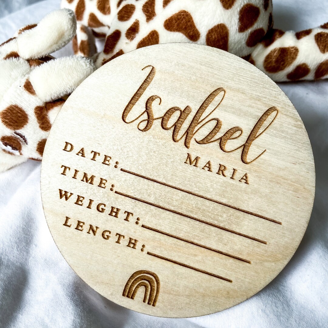 Birth Announcement | Name Details Sign | Baby by the Month Photo Props ...