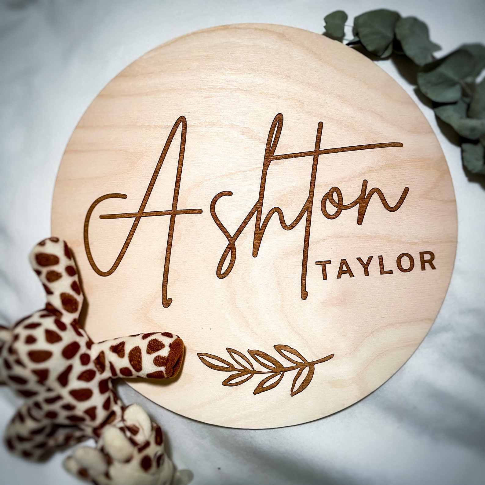 LARGE Baby Name Sign | Birth Announcement | Baby by the Month Photo ...