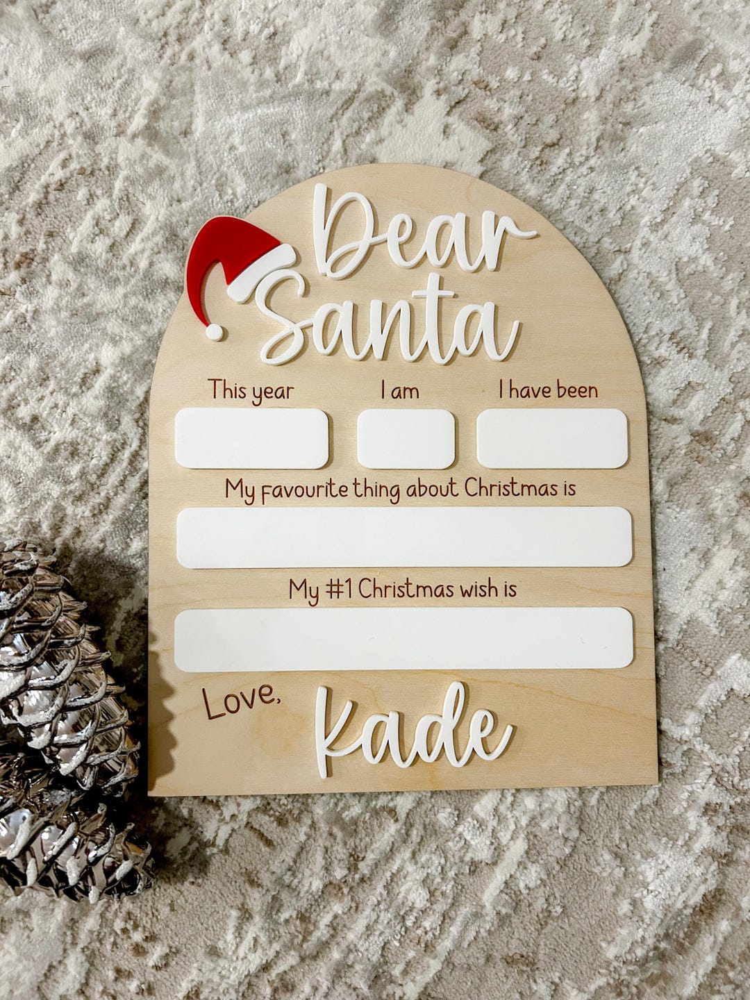 Dear Santa Sign | Santa Board | Personalized Father Christmas Letter ...