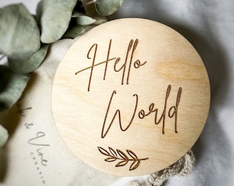 Hello World Baby Announcement Birth Announcement Newborn - Etsy