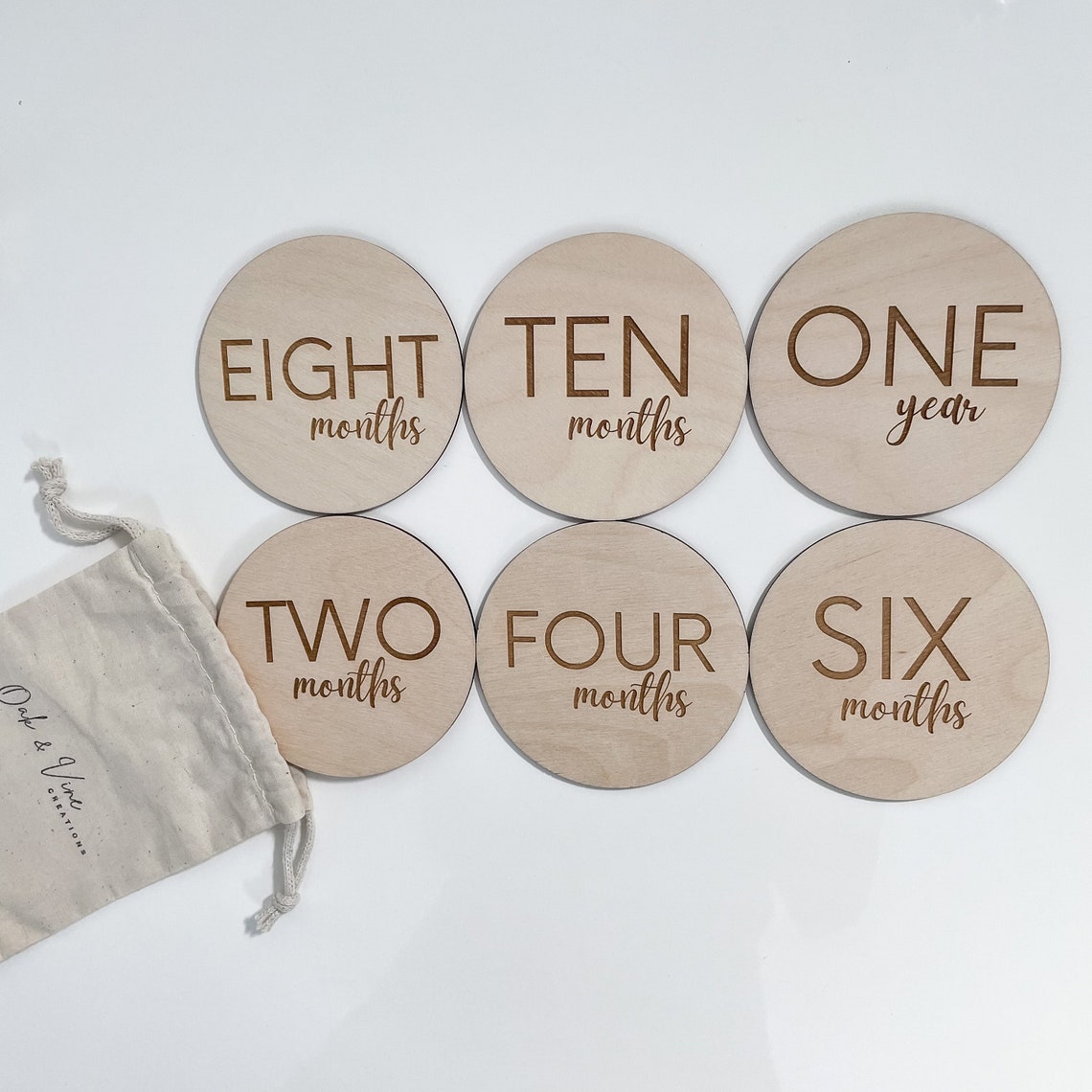 Wooden Monthly Milestone Discs Baby by the Month Photo Props - Etsy