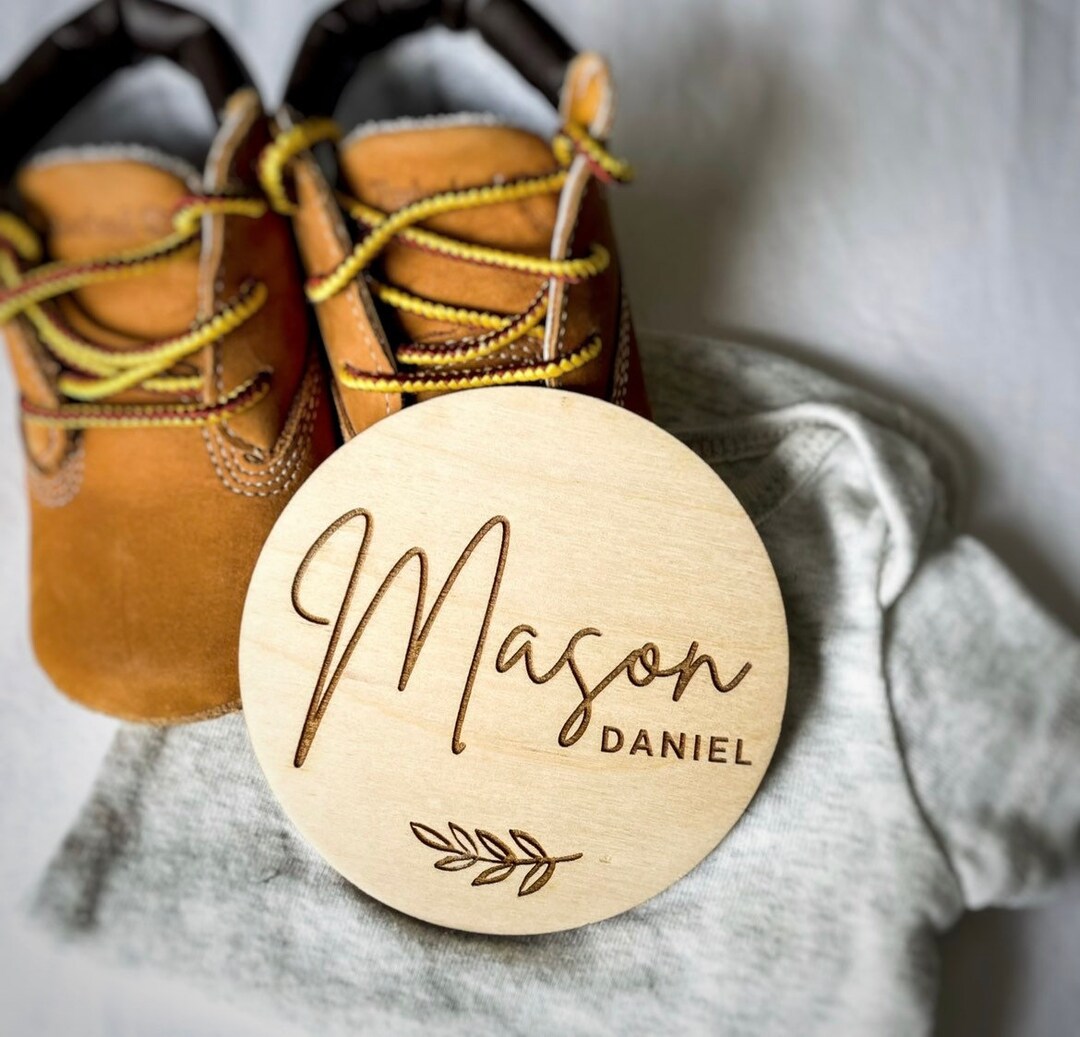 Custom Baby Name Sign | Birth Announcement | Baby by the Month Photo ...